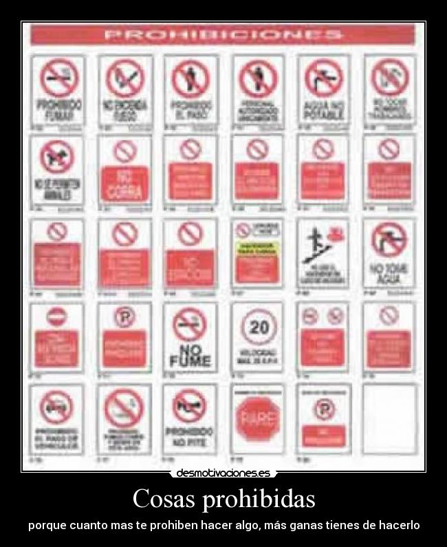 Cosas prohibidas | Desmotivaciones